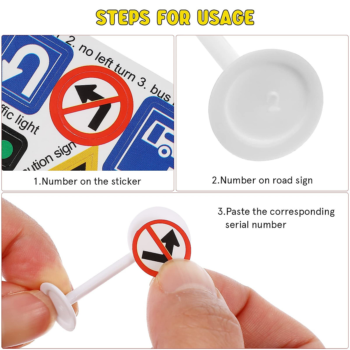 56Pcs Street Road Signs Playset Traffic Signs Playset Mini Electric Traffic Lights Toy Road Signs for Play(Mini Size)