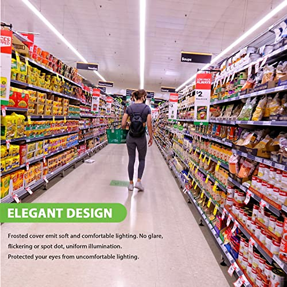 ANTLUX 8FT LED Shop Lights for Garage 8 Foot Linear Strip Light, 72W 8000LM, 5000K, Workshop Warehouse Ceiling Lighting Fixtures with on/Off Switch, Plug in, 8’ Fluorescent Tube Replacement, 4 Pack