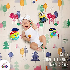 90210 Baby Play Mat - 70 x 78 x 0.3 Extra Large Baby Play Mats for Babies and Toddlers, Reversible Crawling Mat, Water-Proof, Foldable, with Thick Foam, Safe for Kids and Babies