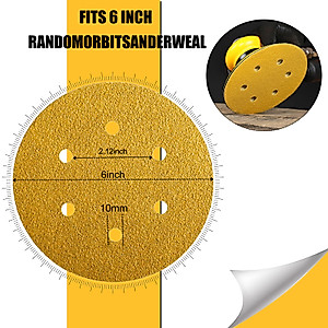 Keeimp 6 Inch Sanding Discs Hook and Loop, 80 120 220 320 400 Grit Sandpaper Disc for Orbital Sander, Professional for Automotive and Woodworking, 100 Pack(20 Pack for Each Grit)