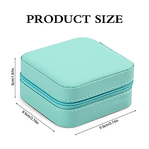 XZUZ Small Travel Jewelry Box With Mirror, Portable Jewelry organizer Display Storage Box for Earrings Rings Necklaces, Jewelry ase for female Girls (blue) 1pc