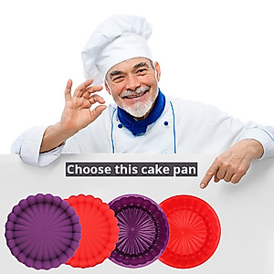 AILEHOPY 8 Inch Silicone Charlotte Cake Pan -Set of 2- Round Baking Molds for Cheese Cake,Chocolate Cake, Rainbow Cakes, Strawberry Shortcake, Brownie Tart Pie