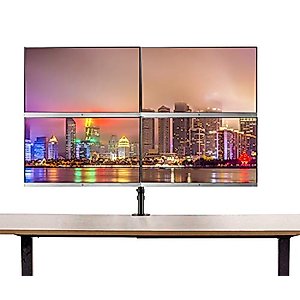 HP EliteDisplay E233 23 Inch IPS LED Backlit Monitor (1FH46A8#ABA) 4-Pack Display Bundle with Fully Adjustable Four Monitor Stand and Desk Mount Clamp