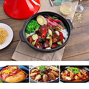 Tagine Moroccan Cast Iron Cooker Pot, Enameled Heat-Resistant Non-stick Casserole, with Lid - for 3-5 Persons Hand,Yellow