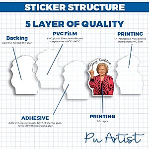 Betty White Stay Golden Red Waterproof Sticker Stay Golden Fuck You Funny Adult Vinyl Stickers 80s Vintage Adult Sticker Gifts For Her for Car Laptop Phone Water Bottle Guitar Helmet Gift Idea