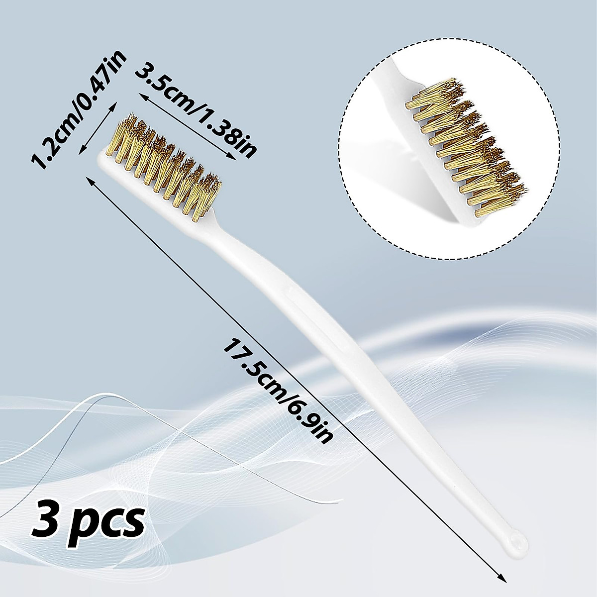 3 Pcs Copper Wire Brush Small Brass Brush 3D Printer Nozzle Cleaner Tool Copper Cleaning Toothbrush Masonry Brush Brass Brush Handle Hot End Cleaning Wire Bristle for Cleaning Welding Slag and Rust