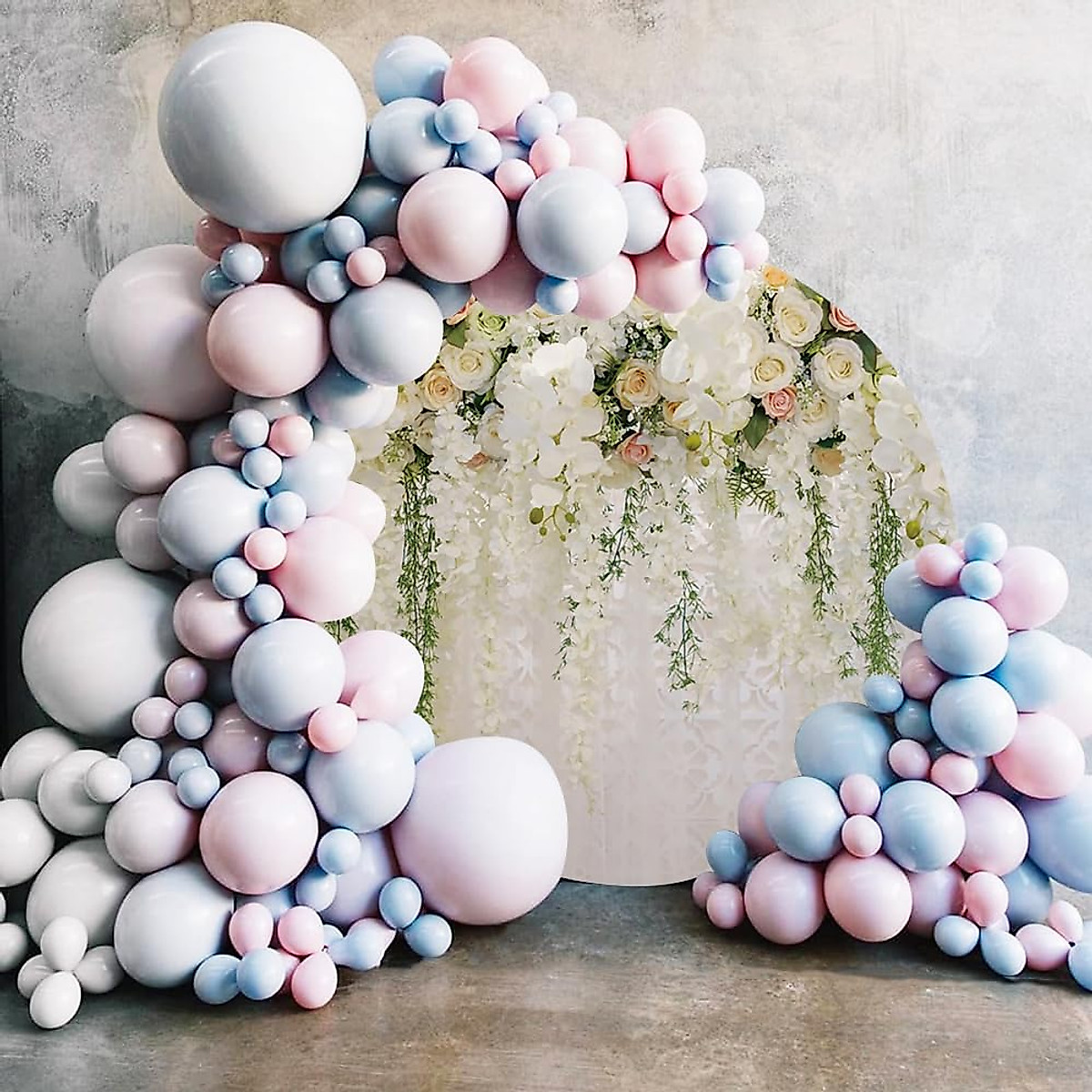 Renaiss 7x7ft White Flowers Round Backdrop Cover for Photoshoot Man Woman Portrait Rose Floral Wall Circle Photography Background Wedding Baby Shower Newborn Birthday Party Decor Photo Booth Props