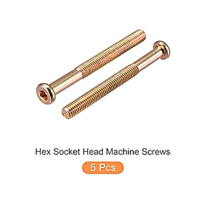 METALLIXITY Hex Socket Head Machine Screws, (M8x80mm) 5Pcs, Carbon Steel Half Thread Screws - for Machinery, Furniture, DIY