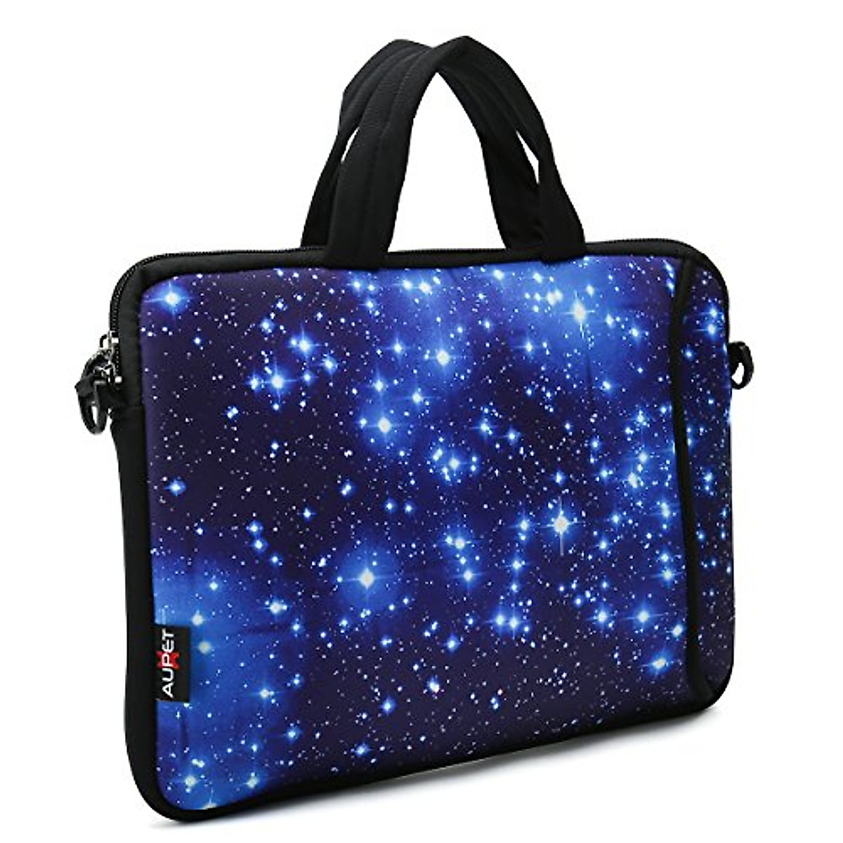 AUPET 17 17.3 inch Laptop Shoulder Bag Carrying Case Computer PC Cover Pouch+Handle For 16/17/17.3/17.4 inch Laptop Notebook (Blue Shining Stars)
