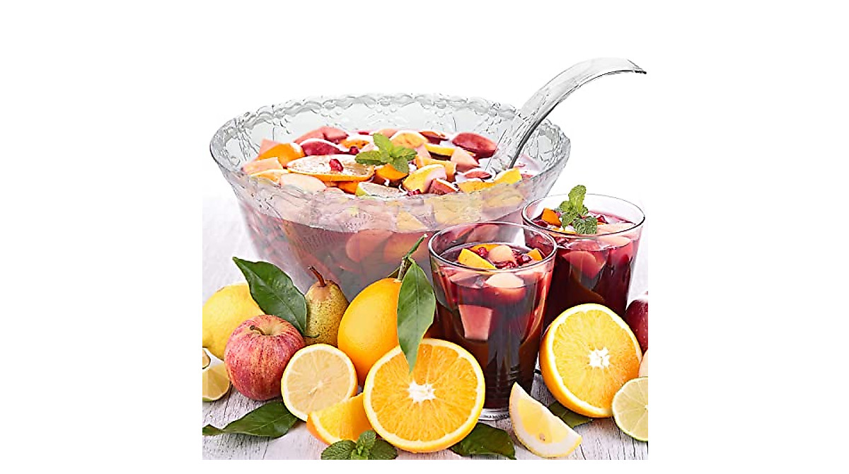 Clear Plastic Punch Bowl with Ladle | BPA-Free Party Serveware