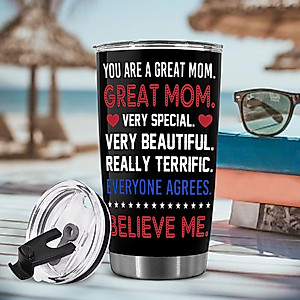 BECHUSKY Gifts for Mom - You Are A Great Mom - Mom Christmas Gifts - Gifts For Mom From Children, Son, Daughter, Husband - Mom Birthday Gifts - Mom Gifts Mothers day, Wife - Funny 20 Oz Tumbler