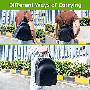 Baseball Cap Storage, Hat Carrier Travel Case with Carrying Handle and Adjustable Shoulder Strap, Hat Organizer Holder Bag for 6 Baseball Caps, Hat Travel Case Ideal for Travel & Home Storage, Black