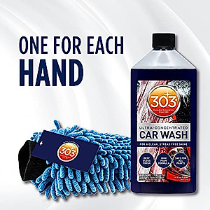 303 Products Car Wash with Wash Mitt Bubble Gum Scent, 18 fl. oz. (30577) , Blue