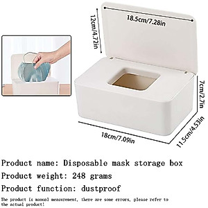 Cuayaes White Tissue Box Cover, Refillable Baby Wipes Dispenser with Sealed Lid, Modern Desktop Tissue Box Holder Napkin Organizer Container for Bathroom Car Office