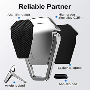 ZELMINE Laptop Stand for Desk, Portable Anti-Slip Keyboard Riser, Zinc Alloy Keyboard Stand, Computer Stand Compatible with MacBook Air/Pro, 10-15.6 Inches Laptops and Keyboards (Sliver)