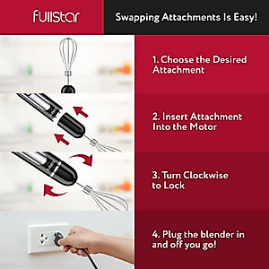 Immersion Blender, Hand Blender Electric, 3-in-1 Immersion Blender Handheld, 9-Speed, 500W Handheld Blender - Hand Blenders Immersion, Hand Mixer Electric Blenders for Kitchen, Smoothie Blender Black