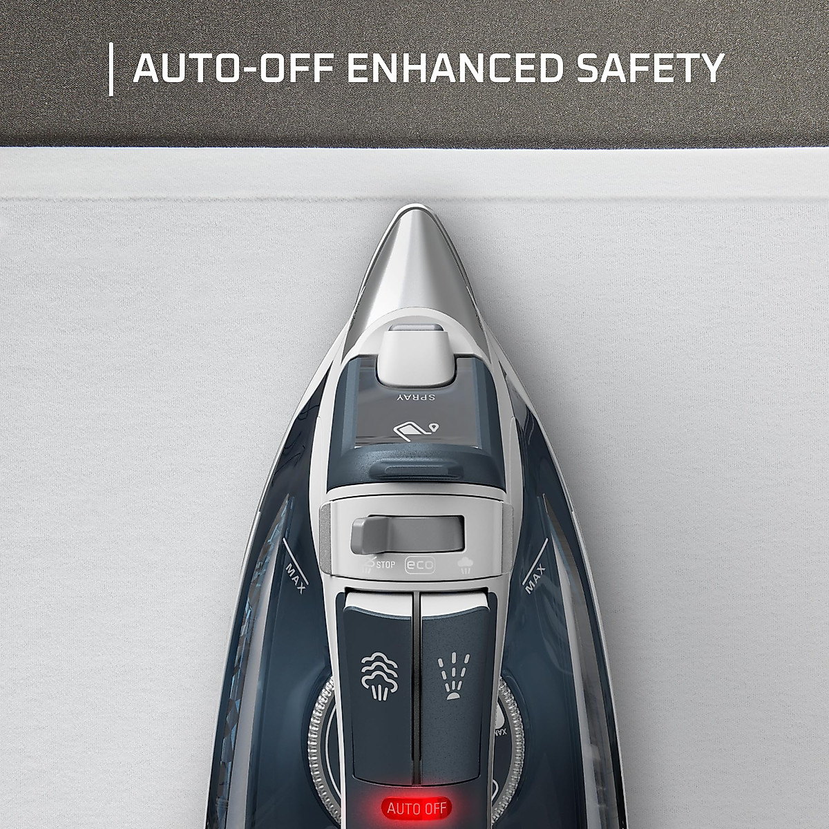 Rowenta Focus Stainless Steel Soleplate Steam Iron for Clothes 400 Microsteam Holes, Cotton, Wool, Poly, Silk, Linen, Nylon 1725 Watts Portable, Ironing, Garment Steamer DW5280