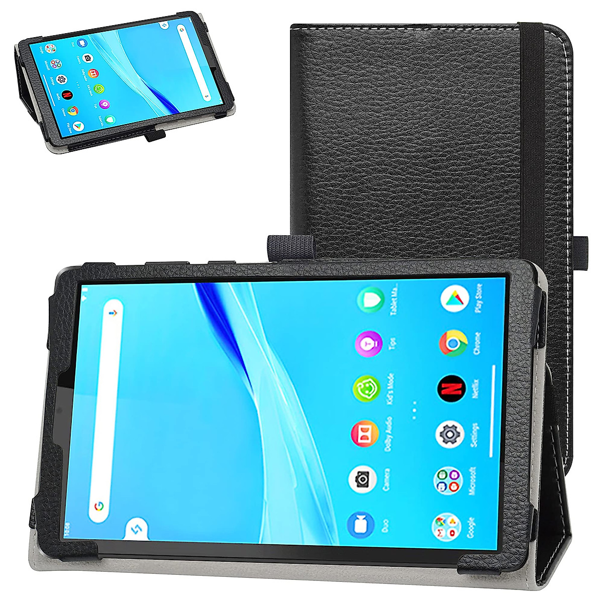 Bige for Lenovo Tab M8 Tablet Case - PU Leather Folio 2-Folding Stand Cover for Lenovo Tab M8 8" Tablet, Black