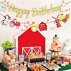 Farm Birthday Party Banners Farm Animal Party Banners Farm Theme Birthday Decorations Barnyard Birthday Party Hanging Decoration for Barn Party Farm Animal Baby Shower Supplies