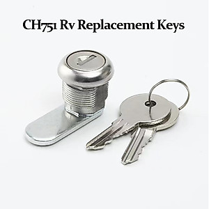 CH751 RV Keys for RV Campers Cabinets Push Locks, Spare Keys Suitable for Camper Door Lock T-Handles Shells Tool Boxes (5 Pack)