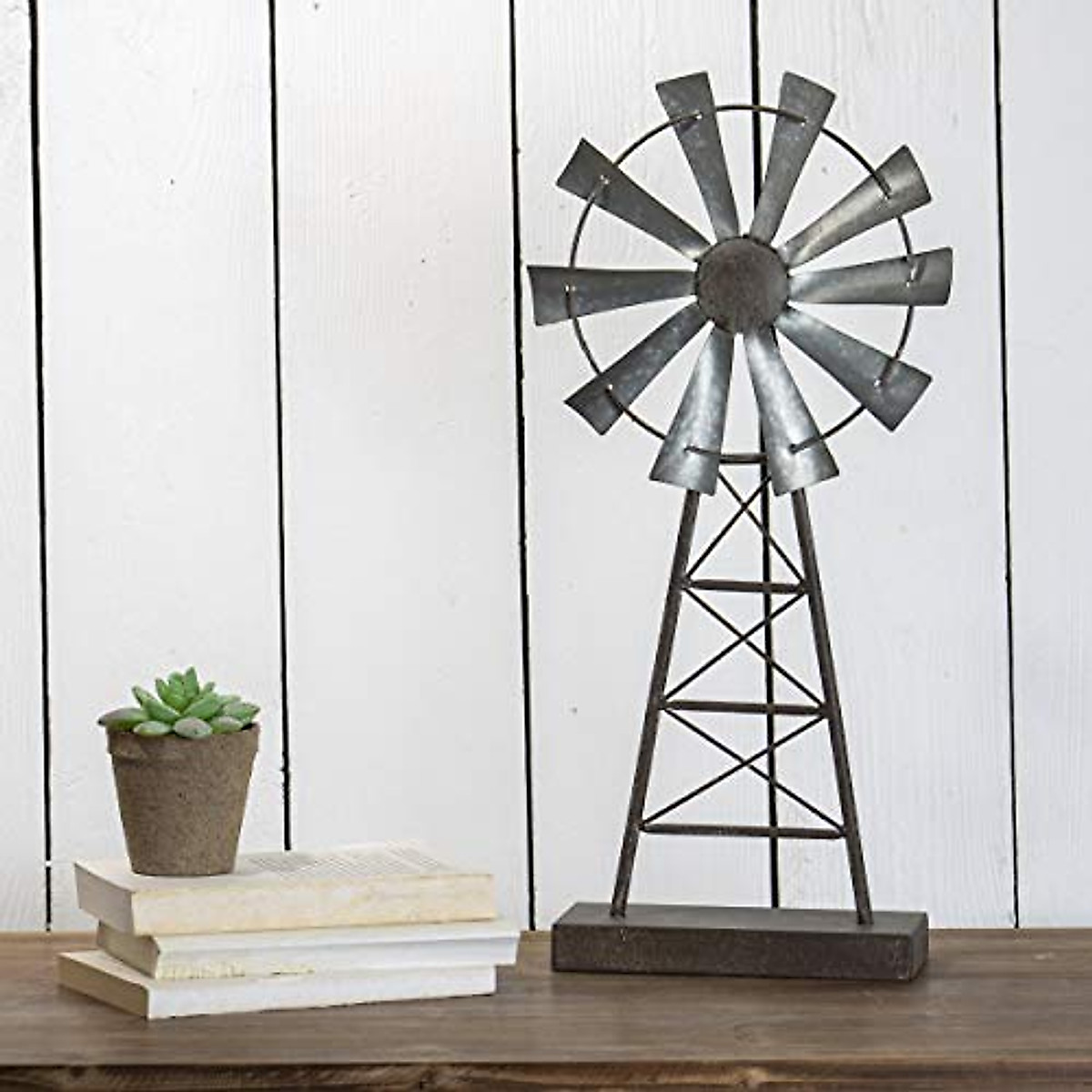 Foreside Home & Garden Large Metal Distressed Windmill Table Decor