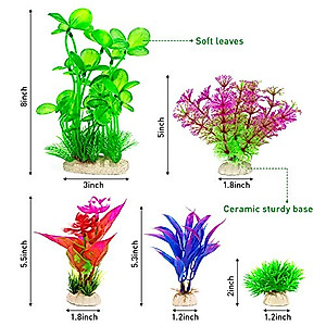 ULIKEYEAH 7PCS Aquarium Decorations Plants, Decorations for Aquarium, Fish Tank Accessories Plants for Household and Office Aquarium Simulation