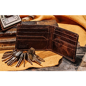 House of Jack Co. Bottle Opener Bifold Money Clip Wallet | Front Pocket Wallet | Novelty Bifold with Money Clip | Full Grain Leather