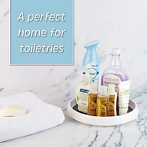 Homeries Lazy Susan Turntable (12 Inches) - Single Round Rotating Kitchen Spice Organizer for Cabinets, Pantry, Bathroom, Refrigerator - Non-Skid Surface & Rimmed Edge 2 Pack