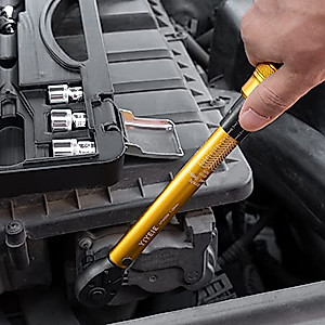 YIYEIE 1/4 Inch Drive Bike Torque Wrench, 1-25 Nm (10-222.5 in.lb), 27 PCS Click Bicycle Torque Wrench with Bit Sockets, 0.1 Nm Micro, 72-Tooth Ratchet, 3/8 Adapter, for MTB, E-Bike, Motorcycle