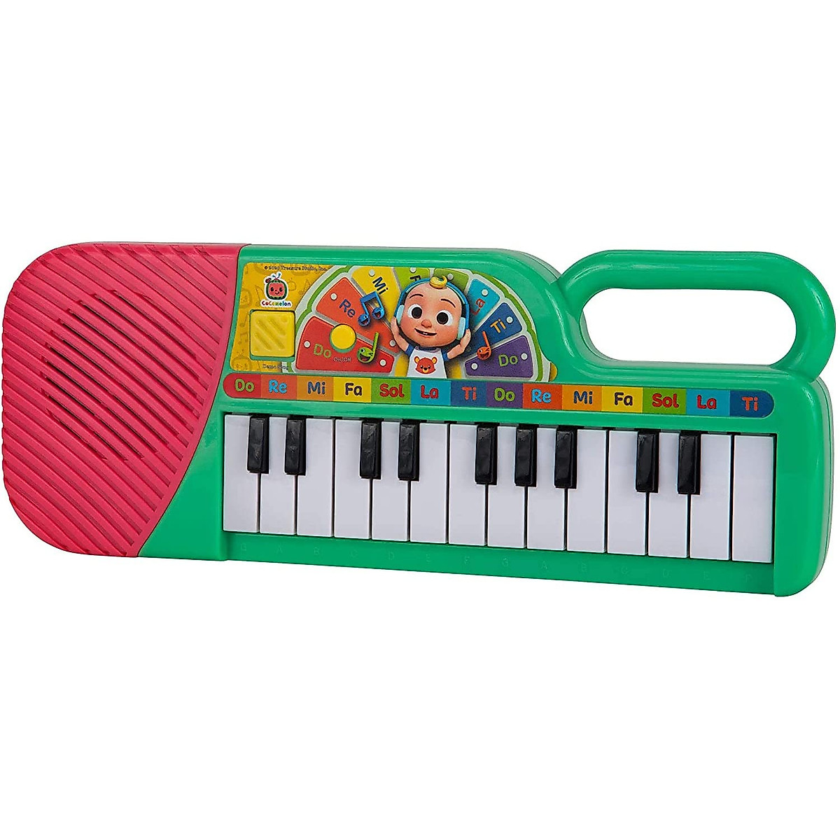 CoComelon First Act Musical Keyboard, 23 Keys; Music and ABC Songs Pre-Recorded, Educational Music Toys, Carry N’ Go Handle