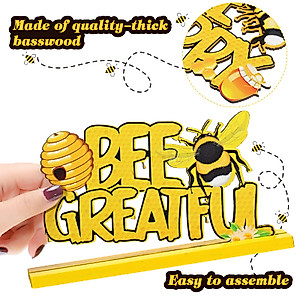 3 Pieces Bee Table Decor Signs Bee Classroom Decorations Bee Decorations for Classroom Bee Themed Classroom Bee Stuff Bee Decorations for Home