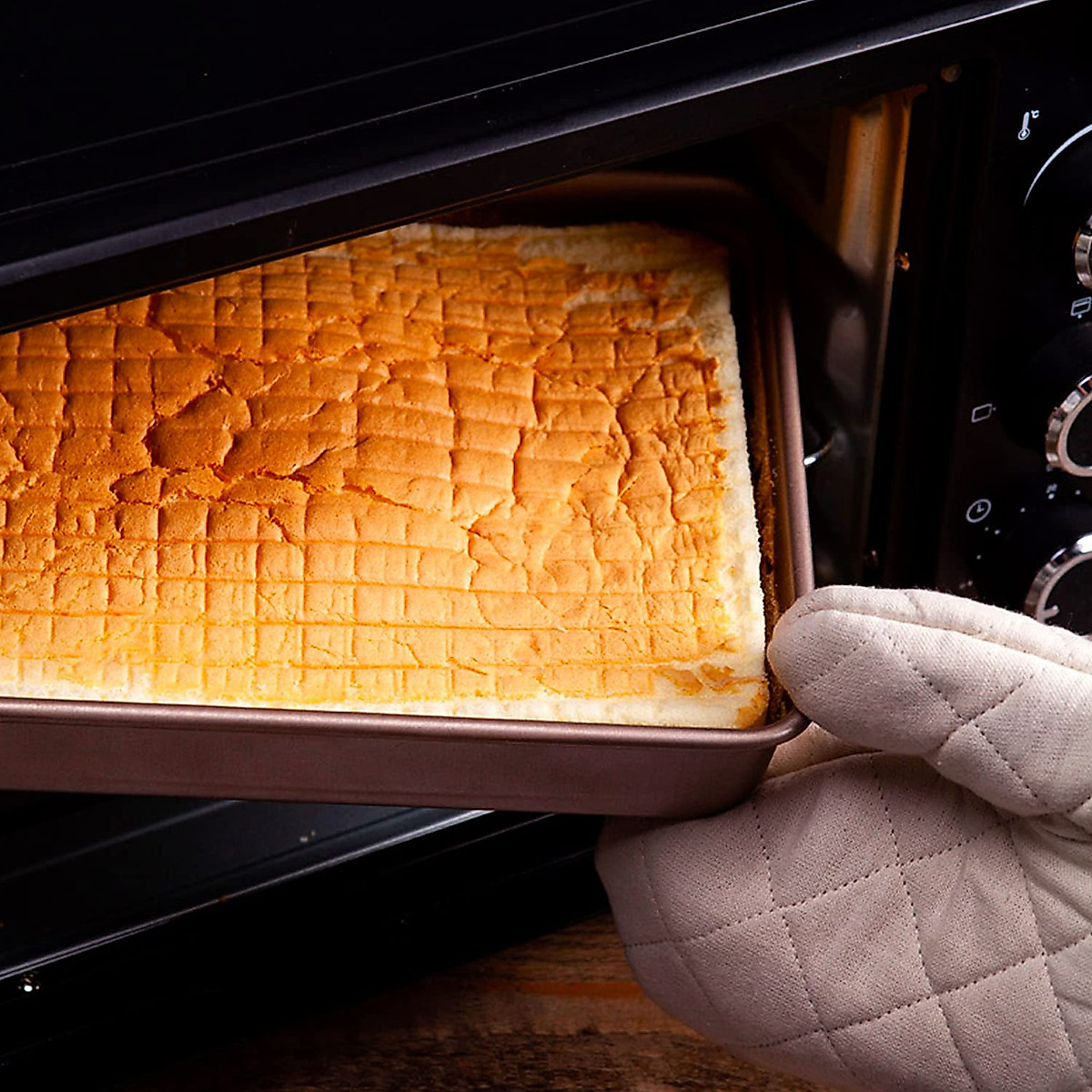 2 Pack 11 Inch Baking Sheet Pans, Deep Size Baking Pan Nonstick Cookie Sheet Brownie Cake Pan Bread Pan Toaster Oven Tray Bakeware, 11x9x2 Inches, Easy Clean & Food Safe (11 x 9 x 2")