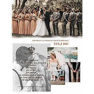 Unsutuo Bride Wedding Veil White Short Lace Bridal Veils Shoulder Length Veil with Comb for Women and Girls