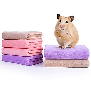 Ladadee 6 Pack Washable Fleece Liners Blankets - Soft and Absorbent Bedding Blanket for Hamsters, Guinea Pigs, and Rabbits - 11.8x11.8in Guinea Pig Cage Accessories