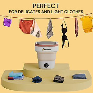 FeliVolo Portable Foldable Washing Machine, 12L, Premium Package – for Baby Clothes, Dog Diapers, Delicate Clothes, Undergarments, Best for Travelers, Students, Apartment, RV Owners, Campers, Workouts