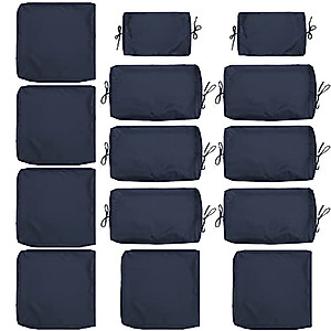 Kimunuk Outdoor Patio Cushion Cover Replacement, Outdoor Cushion Slipcovers for Outdoor Furniture Patio Sofa Couch Outside Zipper Design w/6 Seat Cushion Covers and 8 Backrest Pillow Covers