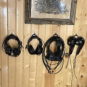 Universal Adhesive Game Controller Organizer Wall Rack Wall Mount Wall Clip Wall Hanger for Xbox One PS4 Switch Pro Game Controller,Headphone Holder – Easy to install - 2 Pack