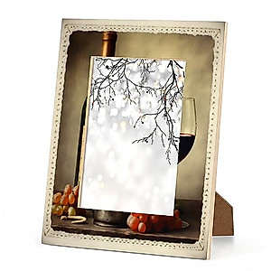 Bardic 5x7 Picture Frames, Red Wine Glass Wooden Photo Frame Fits 4x6 with Mat or 5x7 Without Mat Photo Frames for Wall Mounting or Tabletop Display for Home Gallery Decor