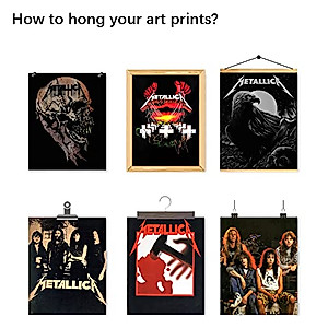 pictures Metallica Poster - Set of 6 8*10 Inch Frameless Canvas Posters Rock Retro Band Music Men Ladies Teen Boys Fan Lovers halloween christmas gift, black