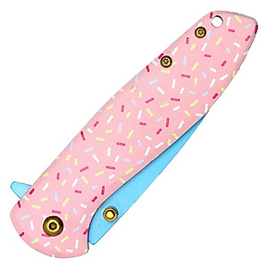 Buckshot Knives 7.5" Overall Sweet Donut Handle Folding Pocket Knife With Sprinkles. (PWT456A)