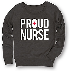 Instant Message - Proud Nurse, Stacked-Womens Lightweight French Terry - Size X-Large