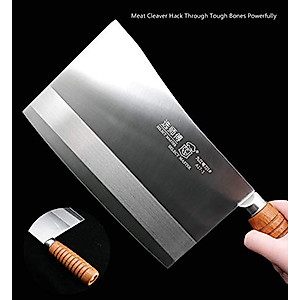 SELECT MASTER Meat Cleaver - Professional Chinese Chef Knife - Heavy Duty Bone Chopper Kitchen Knife - Super Thick Blade - for Home & Restaurant from