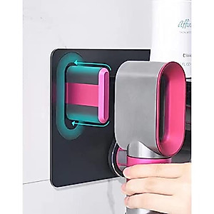 Wall Mount Holder Compatible with Dyson Airwrap Curling Iron Accessories, Metal Accessories Storage Stand Rack with Cord Organizer Hook for Home Bedroom Bathroom Hair Salon (Black)