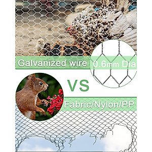 Garden Poultry Chicken Wire Netting - 13.7 '' × 157 '' Garden Fence Animal Barrier, Chicken Wire for Crafts, 1 inch Mesh Poultry Netting Fence, Pet/Rabbit/Chicken Wire Fencing