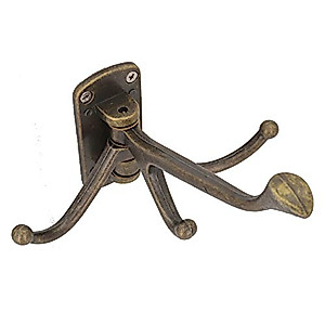 OVOV Rustic Tirple Swivle Hook Zinc Alloy Wall Mounted Coat Hook Multifunctional Foldable Decoration Robe Hook(Antique Bronze)