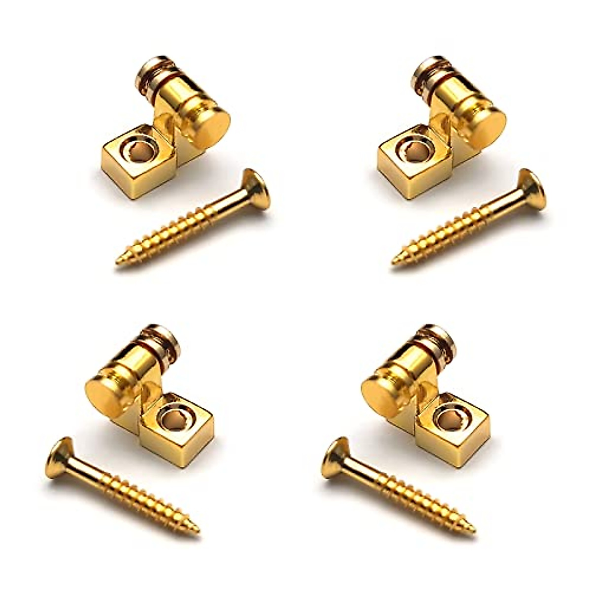 MAXCHEER Roller Guitar String Trees Guides Retainer for Fender Strat Stratocaster Tele Telecaster Electric Guitar，Pack of 4 (Gold)