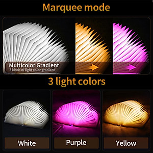 QXMGCBOK Dragon Night Light, 3D Embossed Folding Book Lamp, Dragon Gifts for Book Lovers (Flying Dragon Book Lamp)