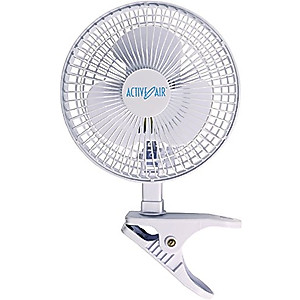 Hydrofarm ACFC6 6-Inch 2-Speed Desk Mountable 360-Degree Hydroponics Grow Spring-Loaded Plastic Greenhouse, Kitchen Clip on Fan, Stainless Steel