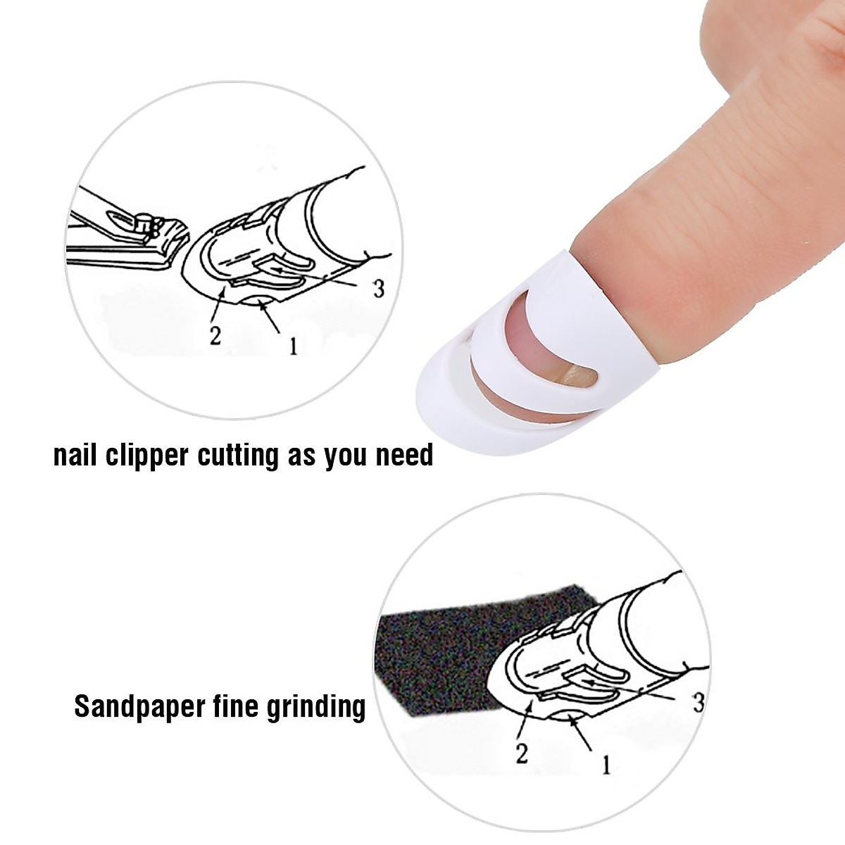 4Pcs Plastic Finger Picks, Guitar Finger Protectors Guitar Thumb Picks Fingertip Protector Set Plastic for Guitar Bass Ukulele Mandolin Delrin Picks Medium Guitar Finger Span