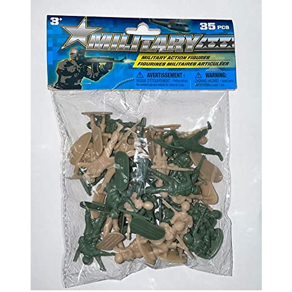Army Men Action Figures - Green/Tan - 35 pcs